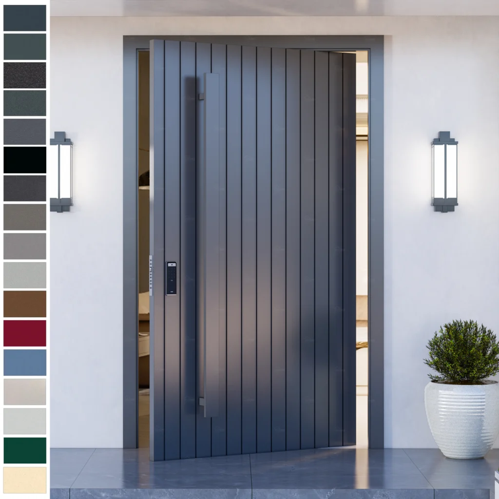 Entry Door with Fingerprint Lock – Brazilian Villa Cast Aluminum